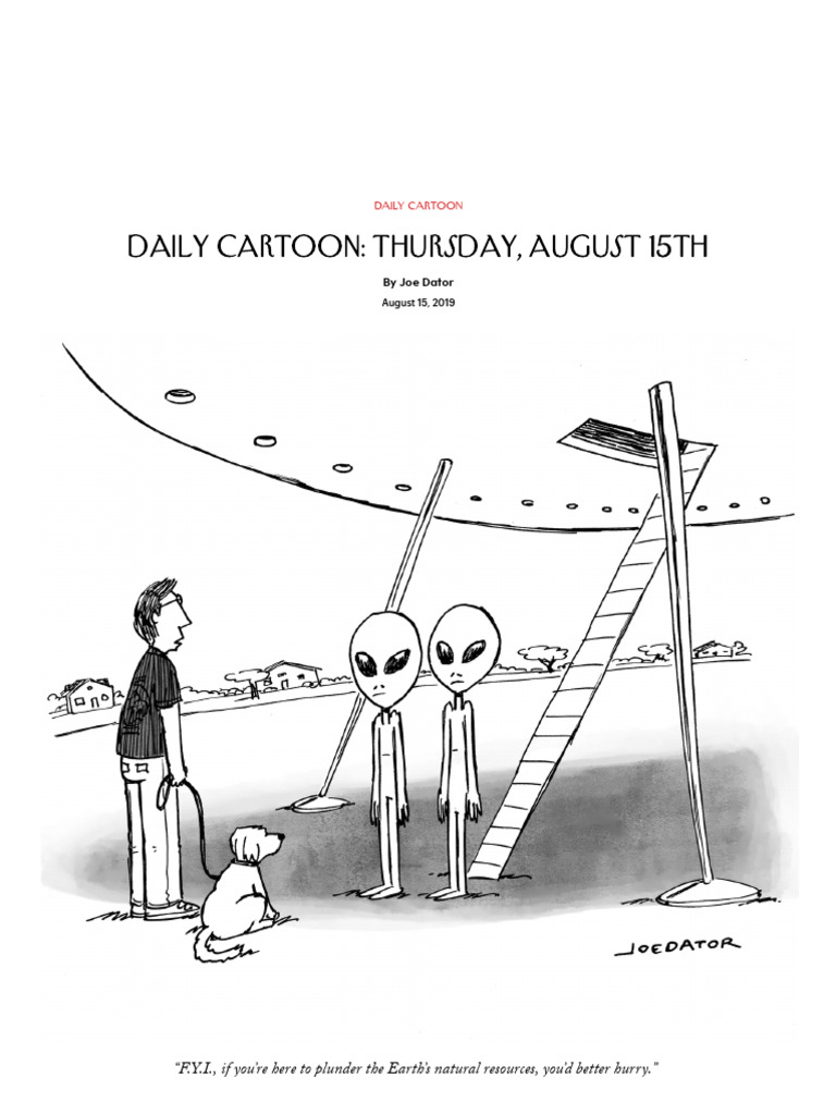 Daily Cartoon - Thursday, August 15th - The New Yorker | PDF