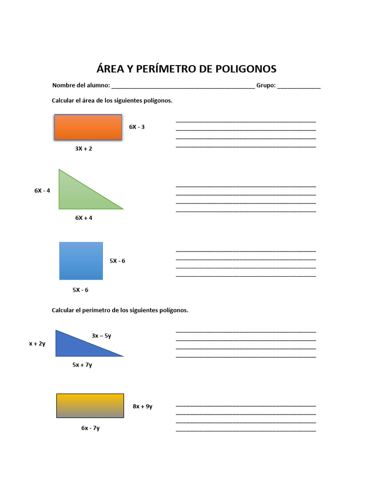 Area y Perimetro de Poligonos | PDF