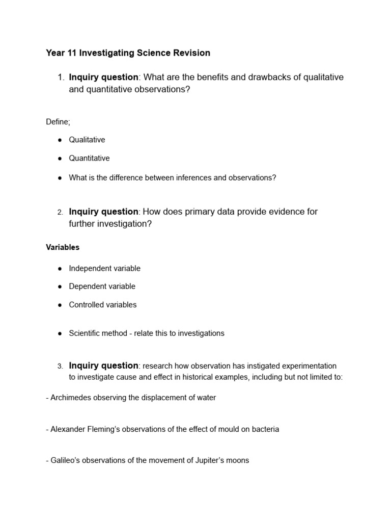 Year 11 Science Revision Guide | PDF | Scientific Method | Science