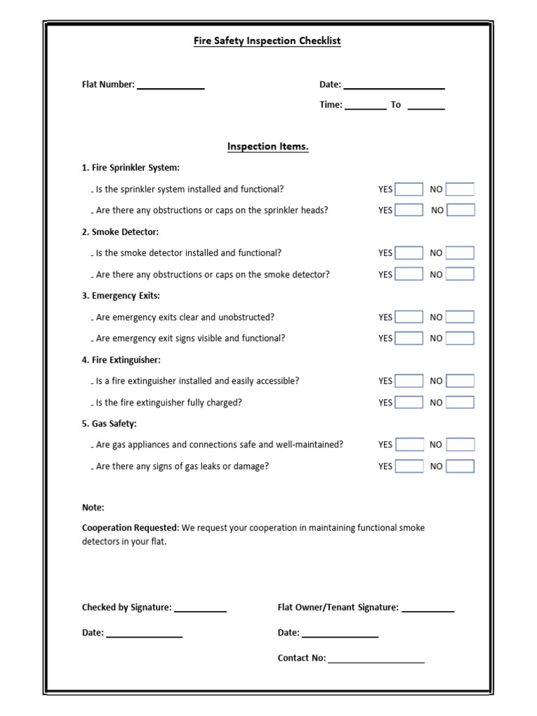 Fire Safety Inspection Checklist Guide | PDF