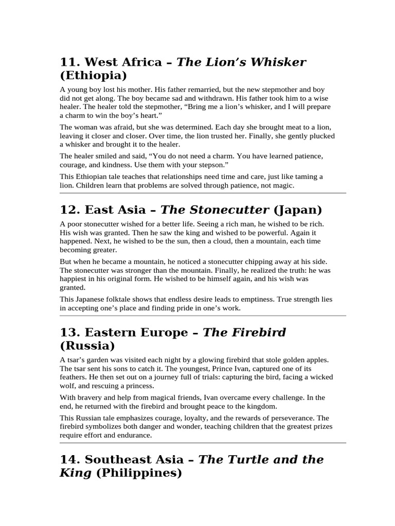 Global Folktales: Lessons in Wisdom | PDF | Fairies | European ...