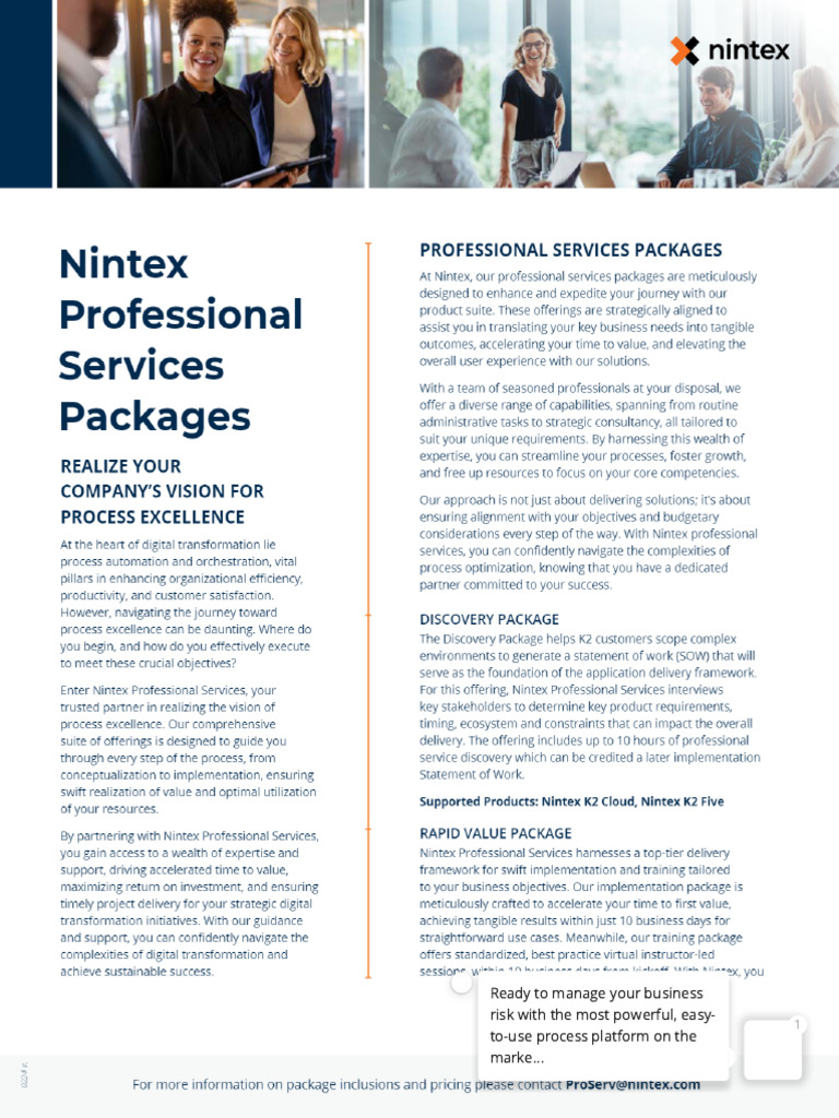 Nintex Professional Services Packages | PDF