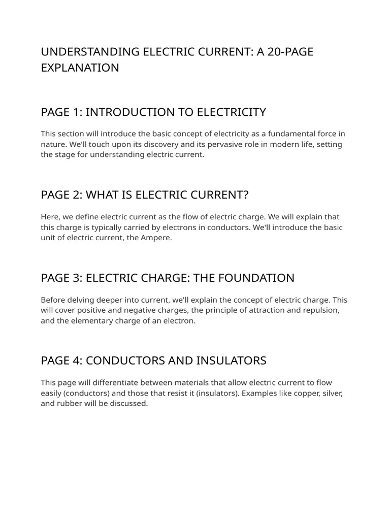 Electric Current Explained - 20 Pages | PDF | Electric Current | Direct ...