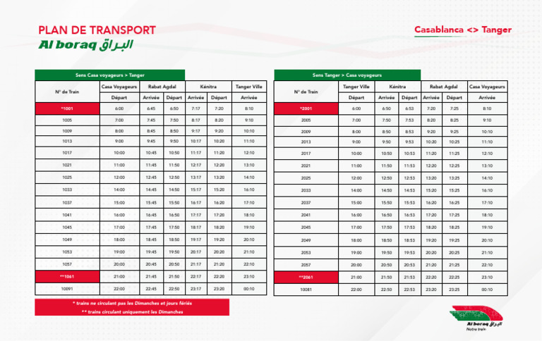 Plan de Transport Al Boraq Ete | PDF