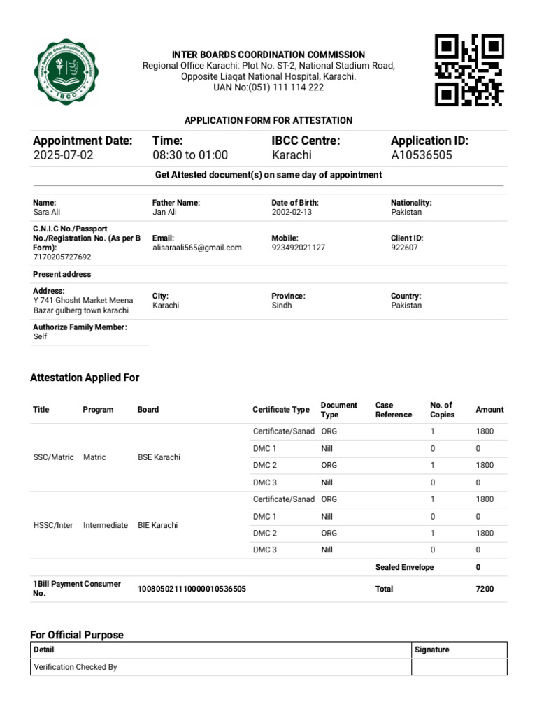 Attestation Form - | PDF