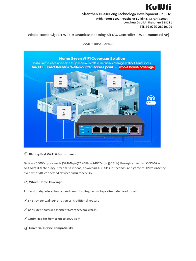Whole-Home Gigabit Wi-Fi 6 Seamless Roaming Kit (2025!09!09 03-08-09 ...