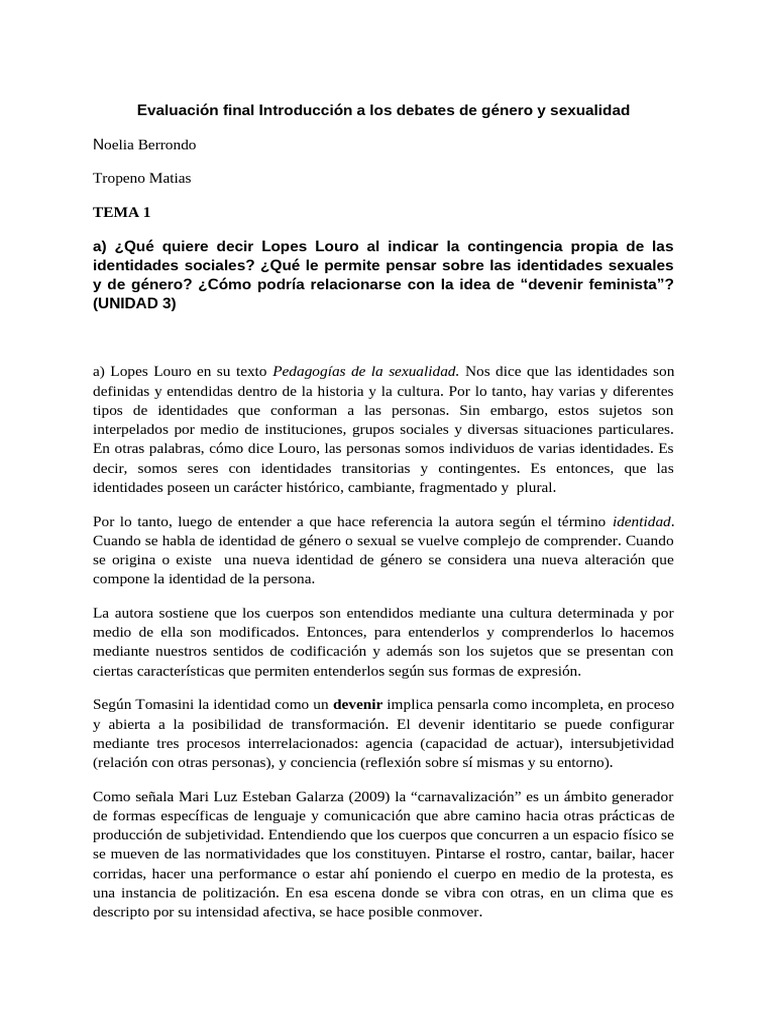 Berrondo - Tropeano | PDF | Género | Estudios de género