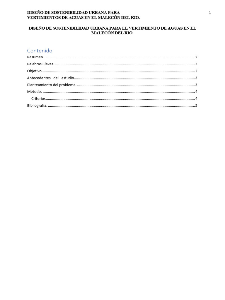 Sostenibilidad Urbana en Vertimientos de Aguas | PDF | Sustentabilidad | Planificación