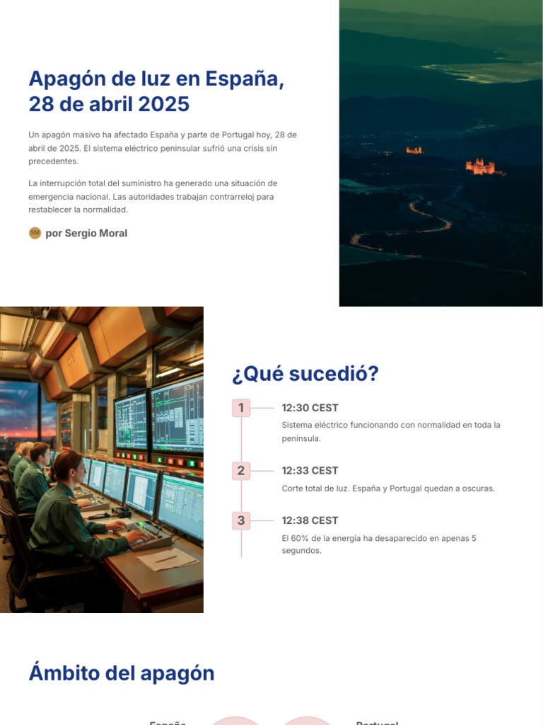 Apagon de Luz en Espana 28 de Abril 2025 | PDF | España | Transporte ...