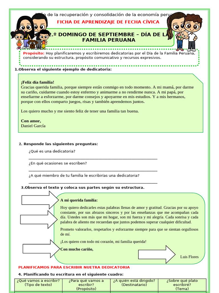 Ficha-Viern-fecha Cívica-2 Domingo de Septiembre - Día de La Familia ...