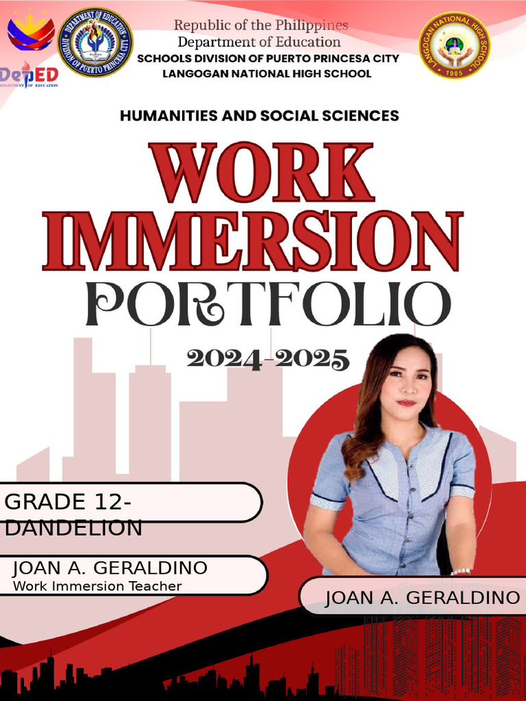 Work Immersion Cover Page | PDF