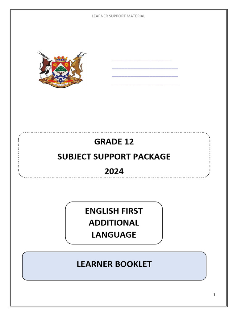 English Fal Learner Booklet 2024 Final | PDF | Verb | Subject (Grammar)