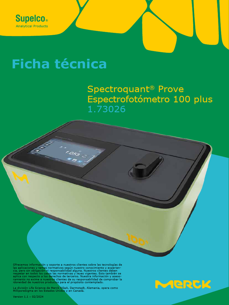 Espectrofotómetro Spectroquant® Prove 100 Plus | PDF | USB