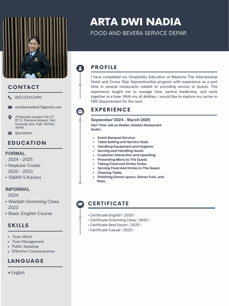 Blue and Gray Simple Professional CV Resume PDF | PDF