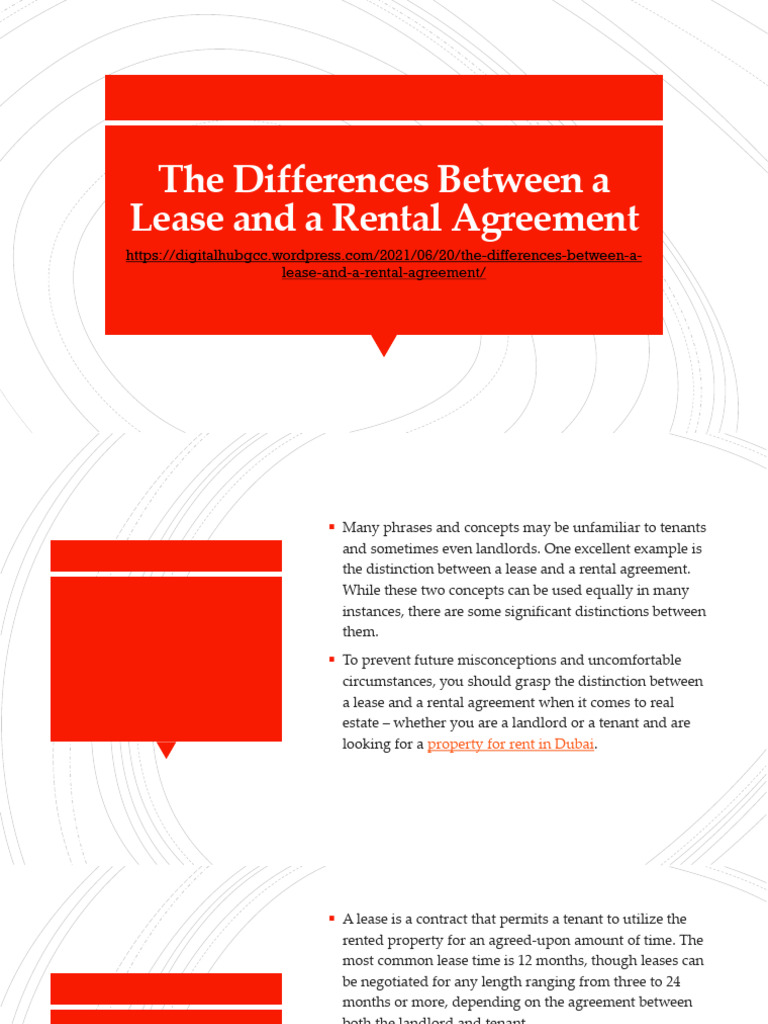 Lease vs Rental Agreement Explained | PDF | Lease | Leasehold Estate