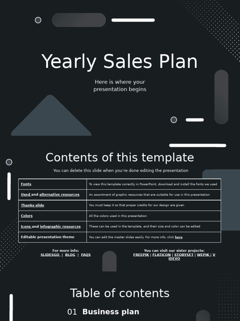 Yearly Sales Plan Template Guide | PDF | Business Model | Business