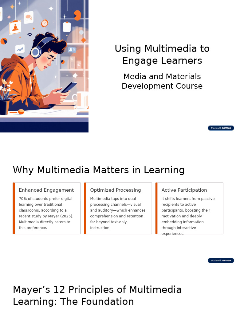 Using Multimedia To Engage Learners | PDF | Multimedia | Learning