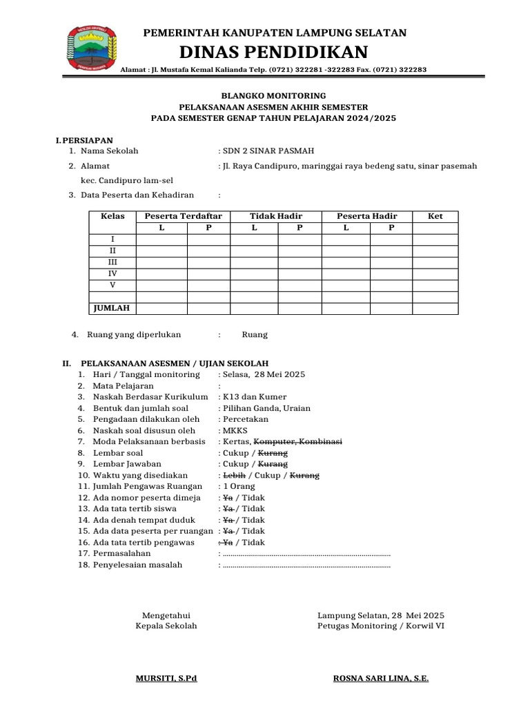 Dokumen Monev[1] | PDF