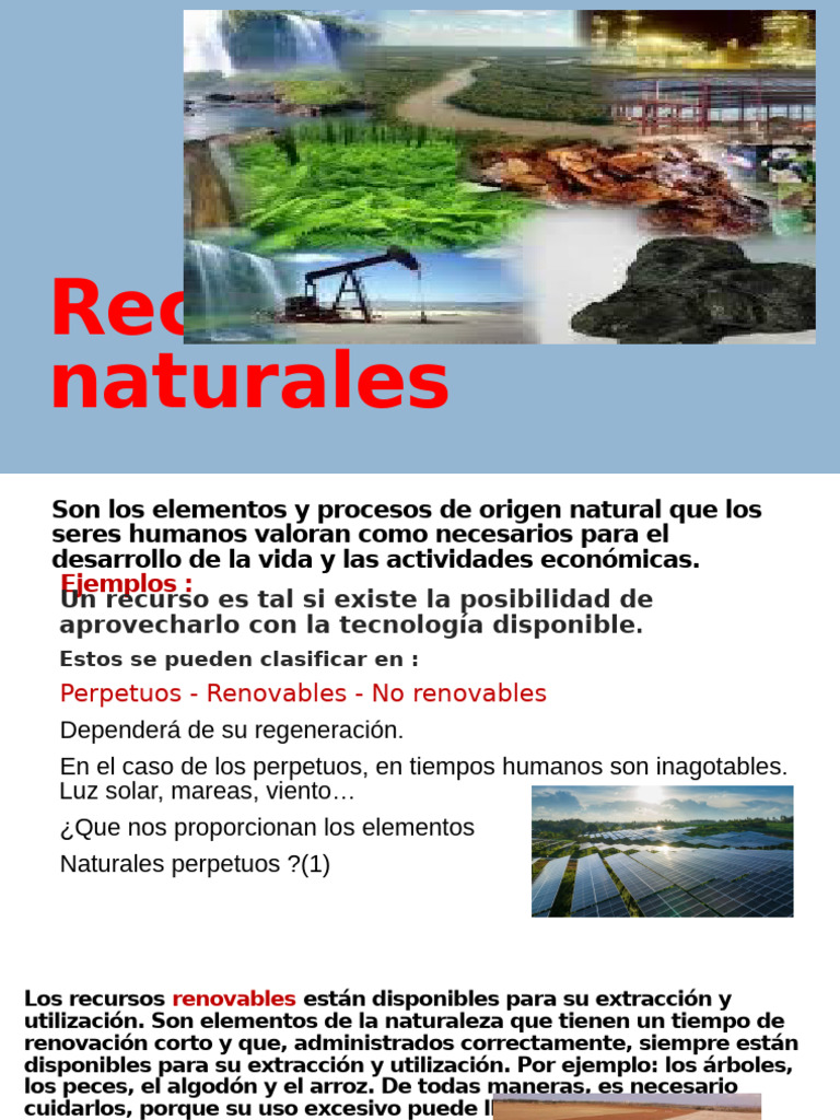 Recursos Naturales: Renovables y No Renovables | PDF | Energía ...