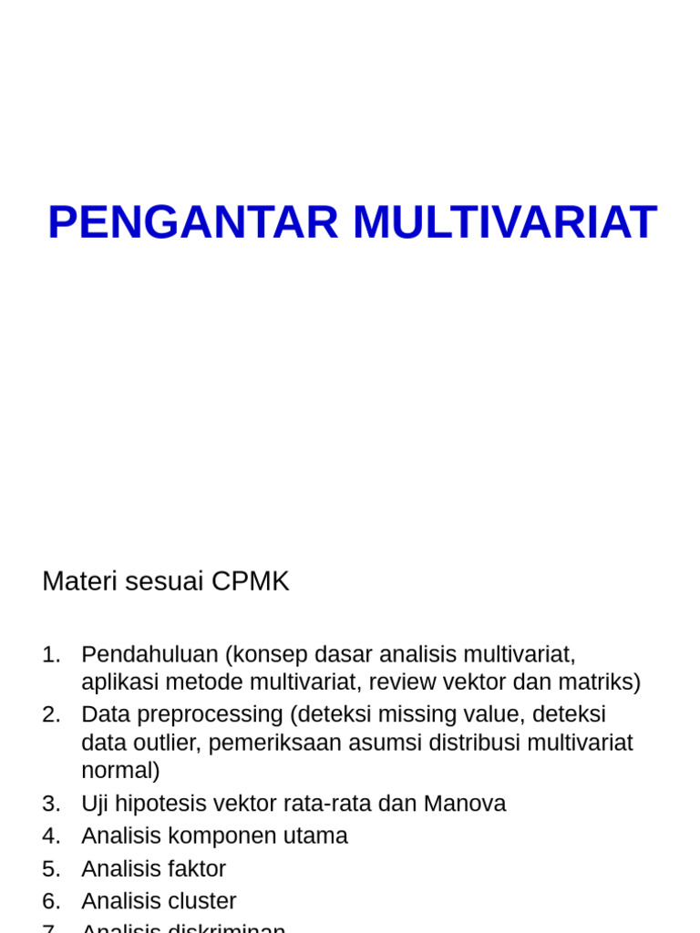 M1 - Pengantar Multivariat | PDF