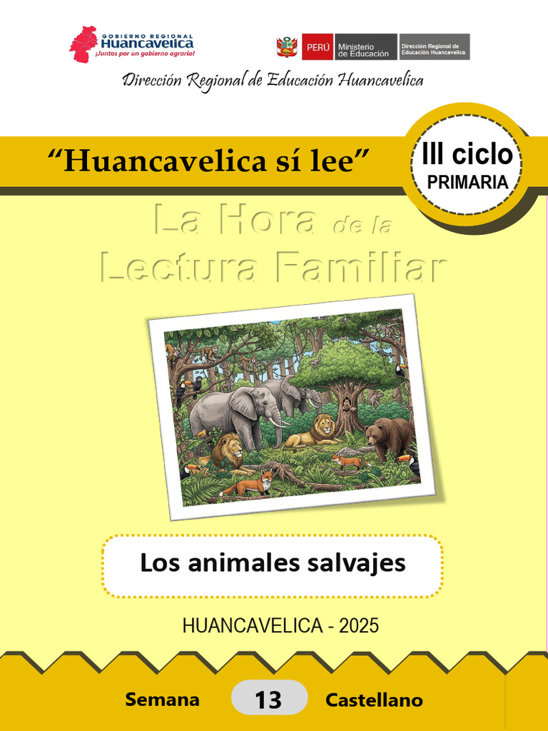 Lectura Familiar: Animales Salvajes 2025 | PDF