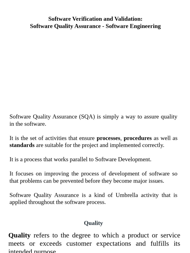 Chapter # 1 | PDF | Quality Assurance | Software Quality