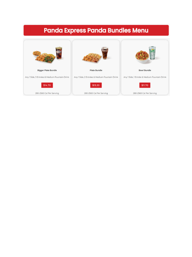 Panda Express Panda Bundles Menu PDF | PDF