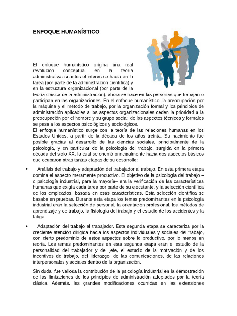 Enfoque Humanístico | PDF | Sicología | Experimentar