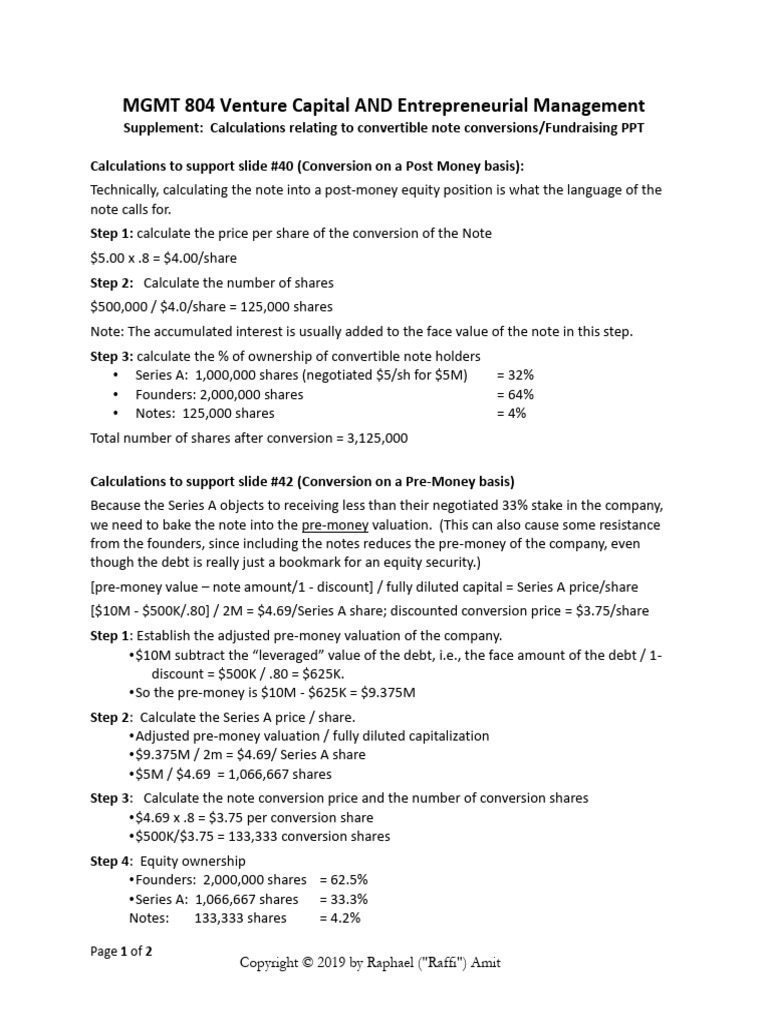 Session 4 Convertible Note | PDF | Convertible Bond | Equity (Finance)
