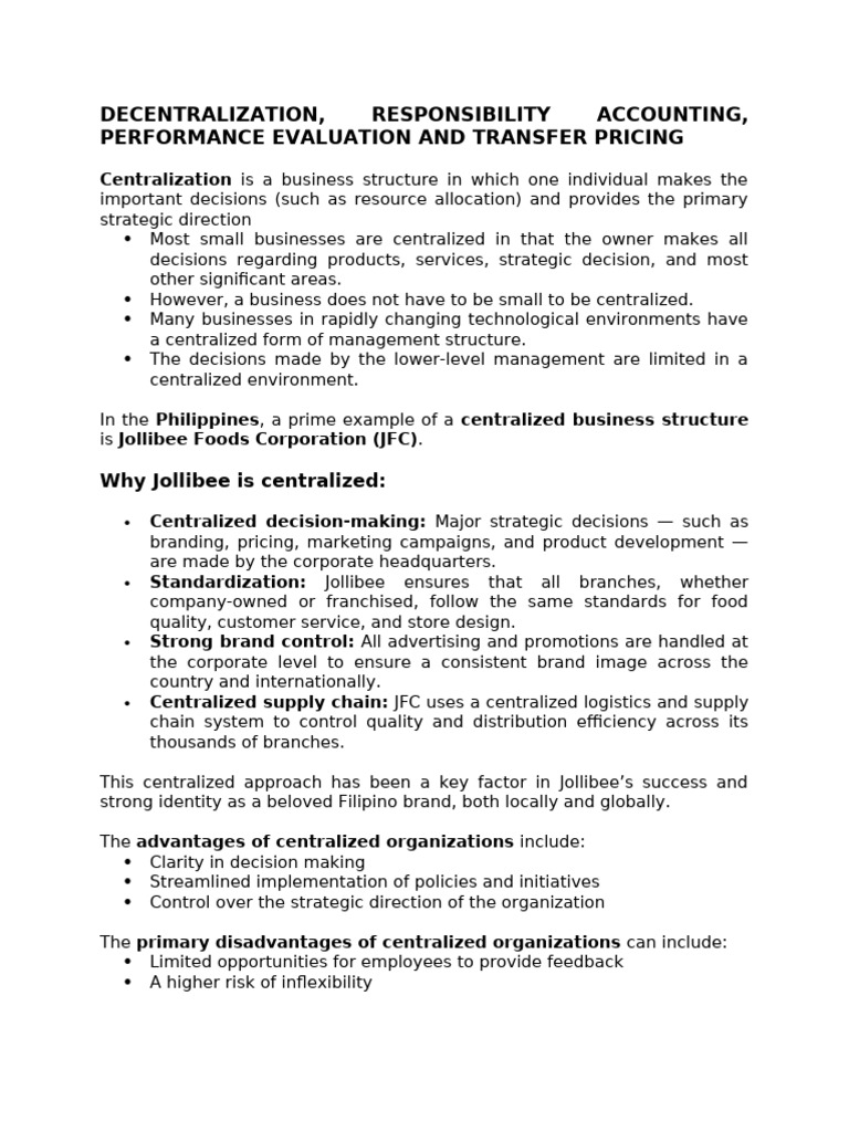Responsibility Accounting | PDF | System | Decentralization