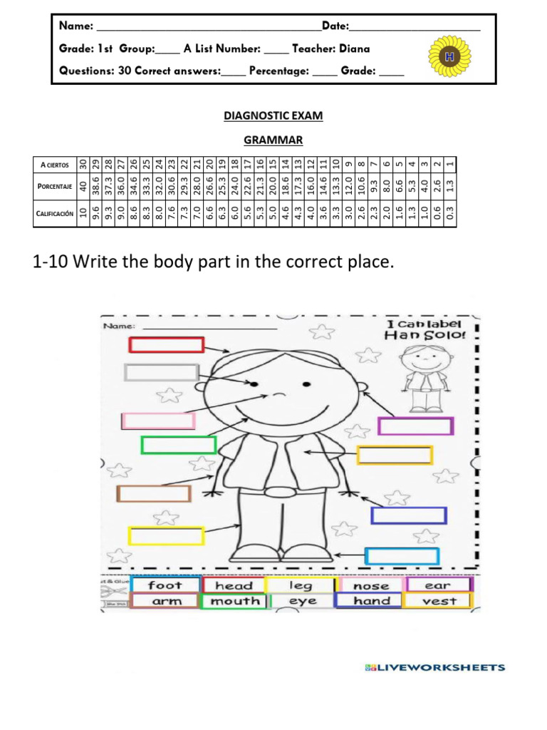 Grade 1 Diagnostic Exam 2025 PDF | PDF | Quiz Games | Tests