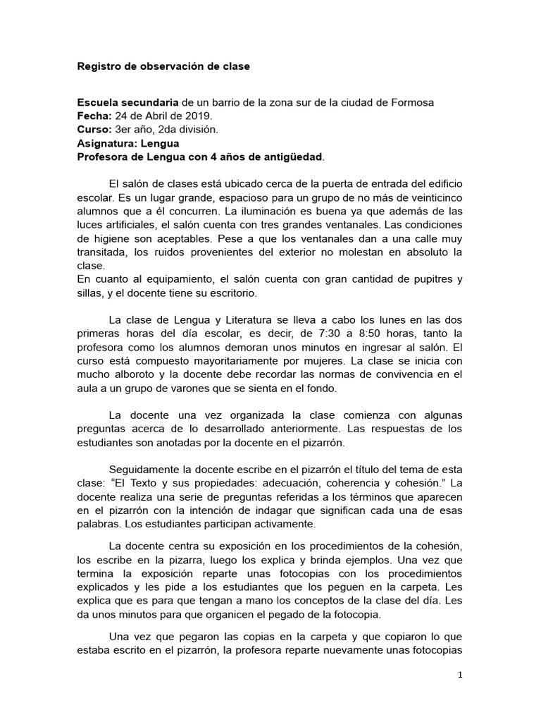 Anexo I-Letras-observación de Clase | PDF