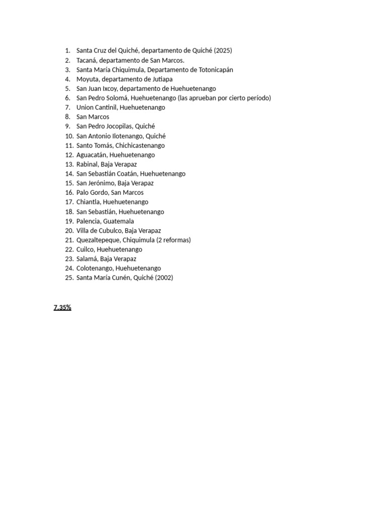 Listado de Municipios Con Acuerdos Municipales | PDF