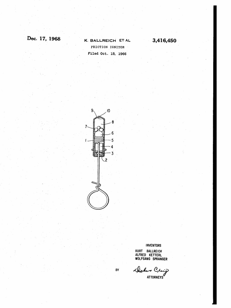 Friction Igniter (Friction Composition) US3416450 | PDF | Cartridge ...