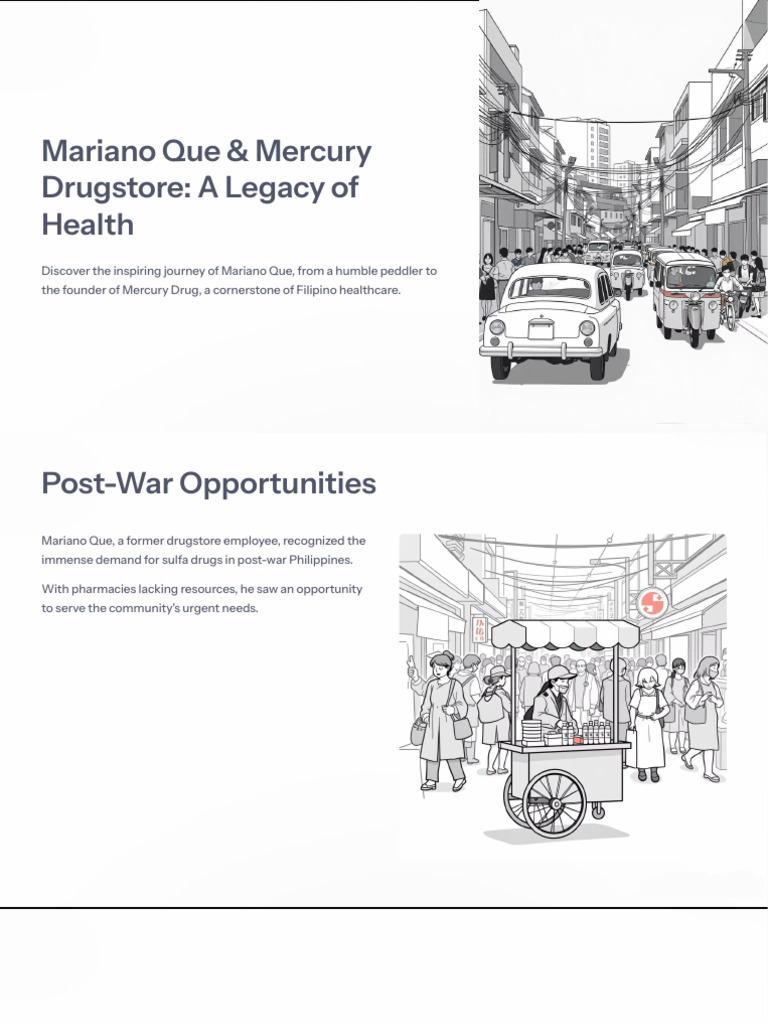 Mariano Que: Founder of Mercury Drug | PDF | Pharmacy | Health Care