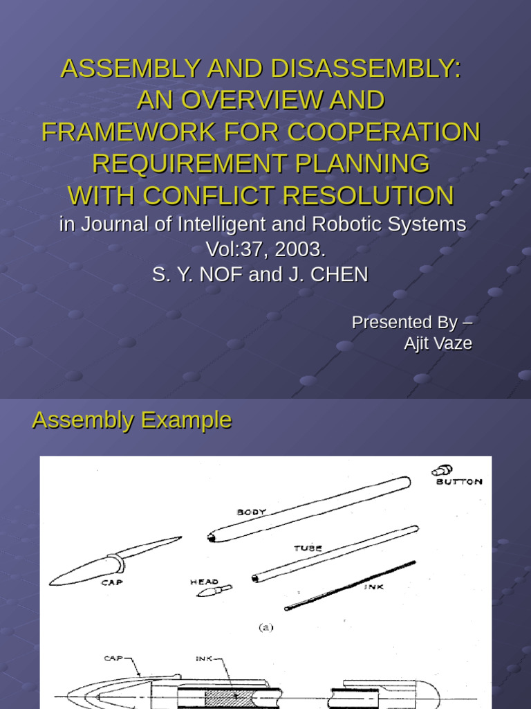 Assembly and Disassembly: An Overview and Framework For Cooperation Requirement Planning With ...