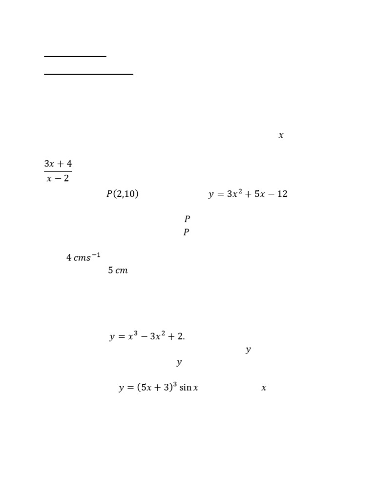 Differentiation and Integration Past Papers | PDF | Derivative | Tangent