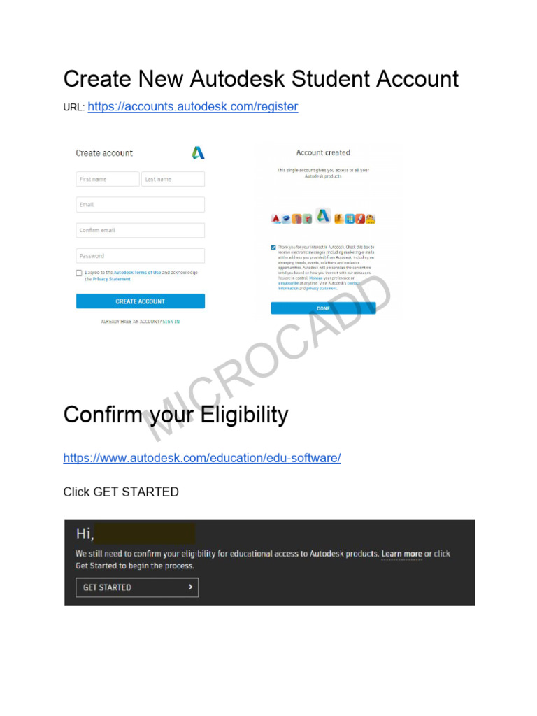 How To Create Autodesk Account, For Highschool To College Students Only ...
