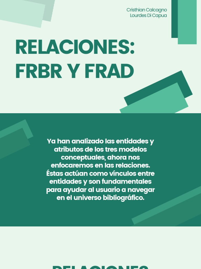 DD1 - Relaciones FRBR y FRAD | PDF