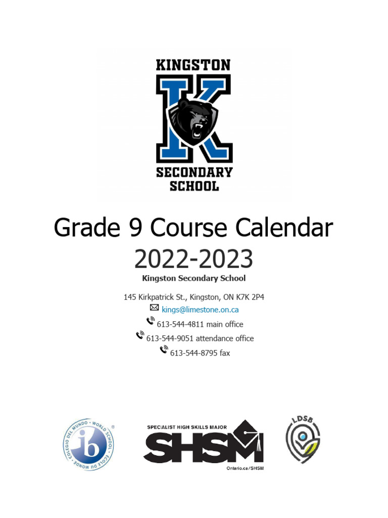 Grade 9 Course Calendar 2022-2023 | PDF | Learning | Mathematics