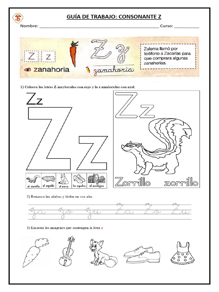 Actividades con la Consonante Z | PDF