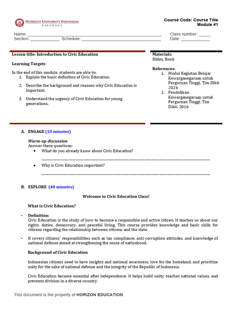 Introduction to Civic Education SS1 | PDF | Critical Thinking | Civics