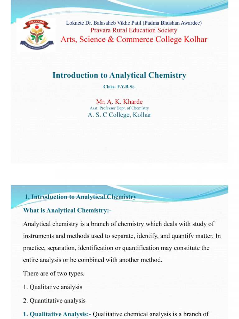 Introduction To Analytical Chemistry | PDF
