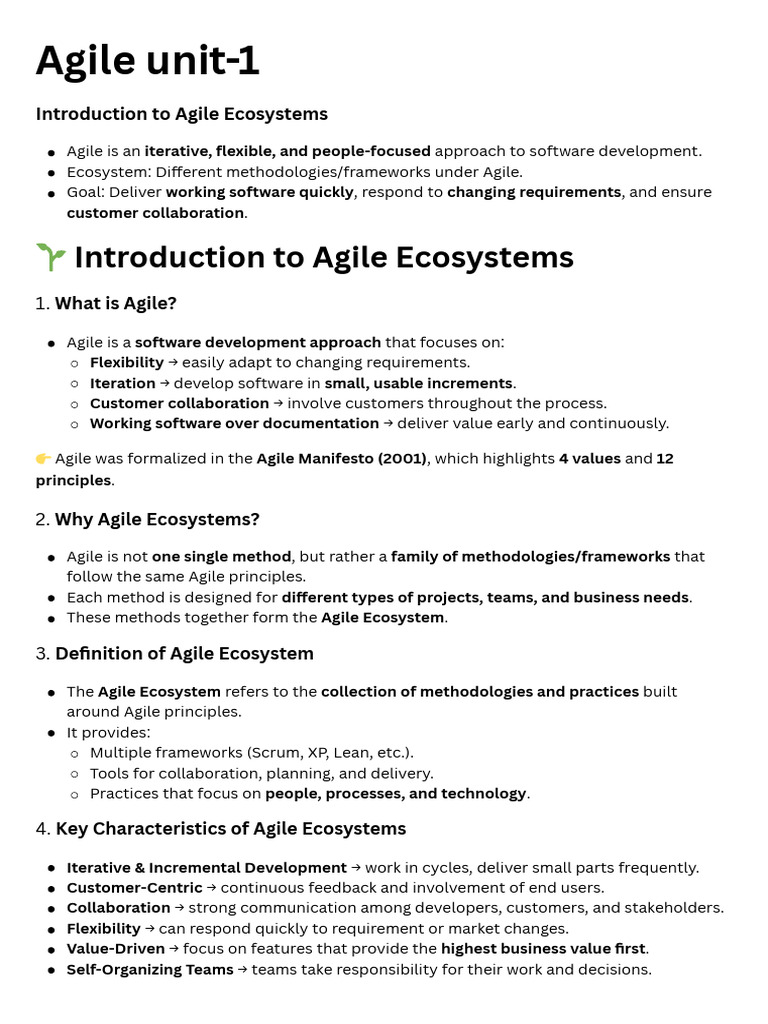 Agile unit-1 | PDF | Scrum (Software Development) | Agile Software ...