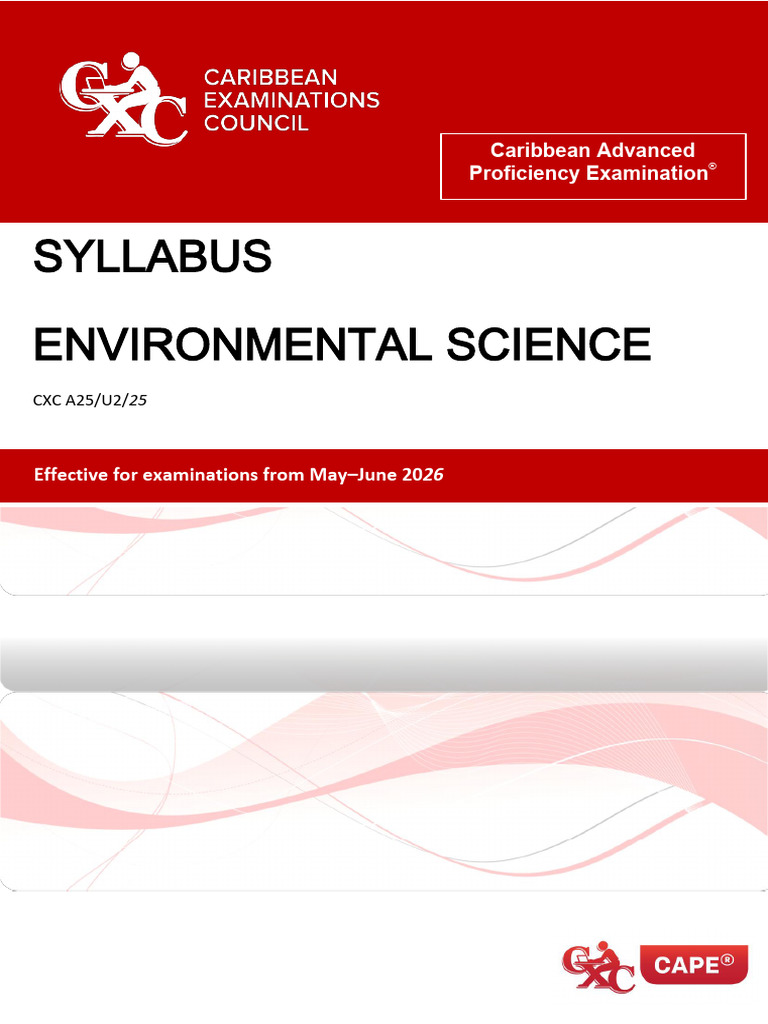 CAPE Environmental Science Syllabus 2026 | PDF | Ecosystem | Ecology