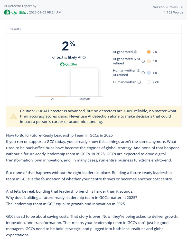 AI Detector - QuillBot AI 6 | PDF | Gulf Cooperation Council | Leadership