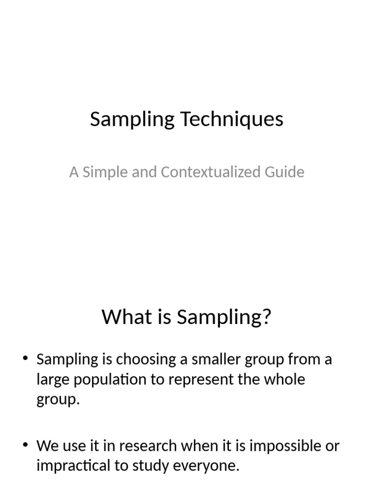 Sampling Techniques | PDF