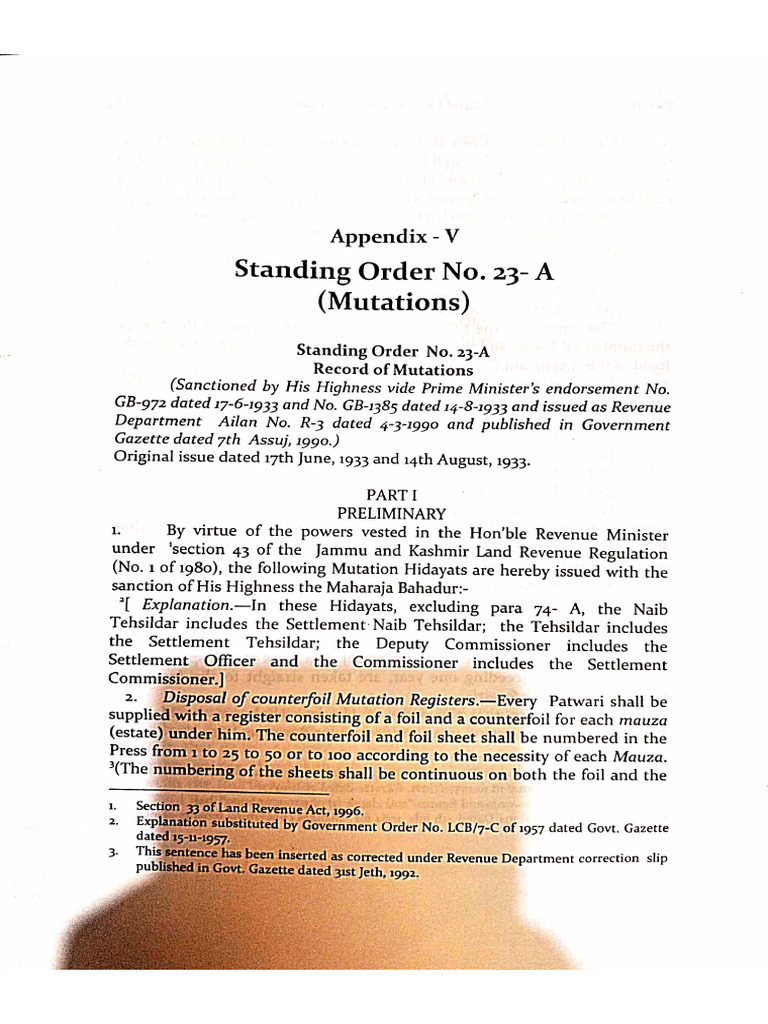 Standing Order 23 A | PDF