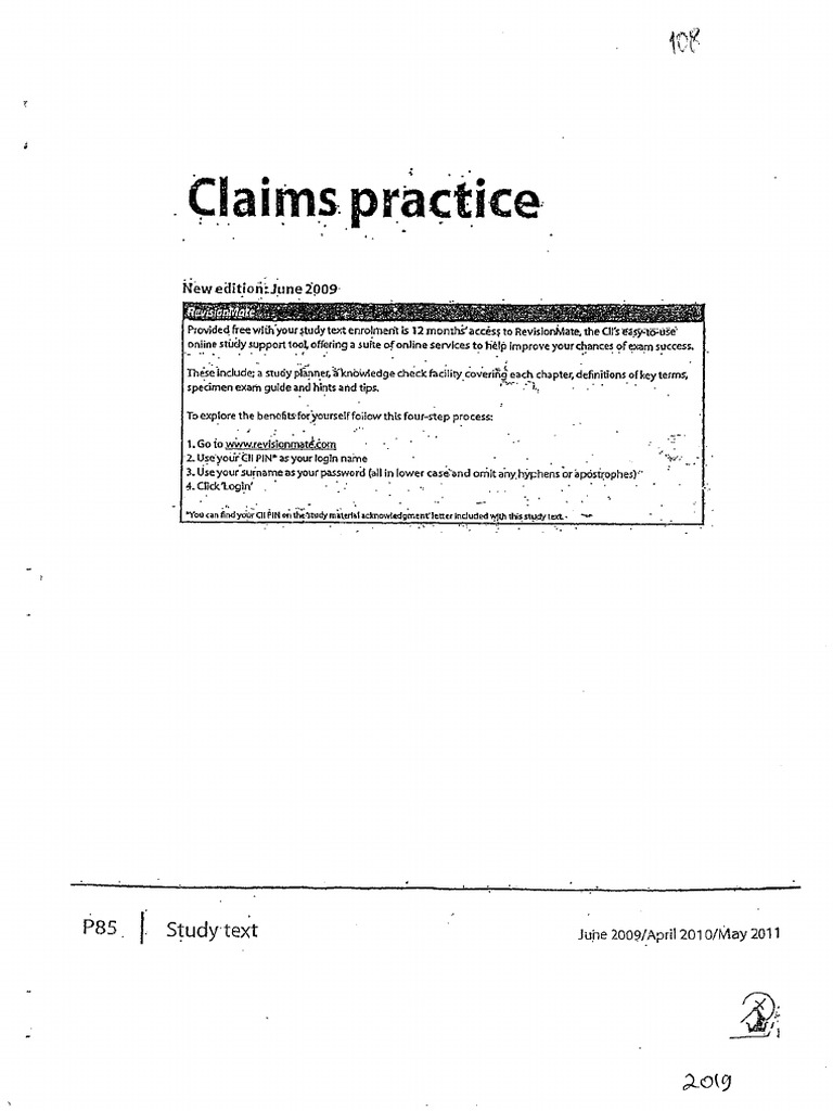 Claim Practice - 108 | PDF