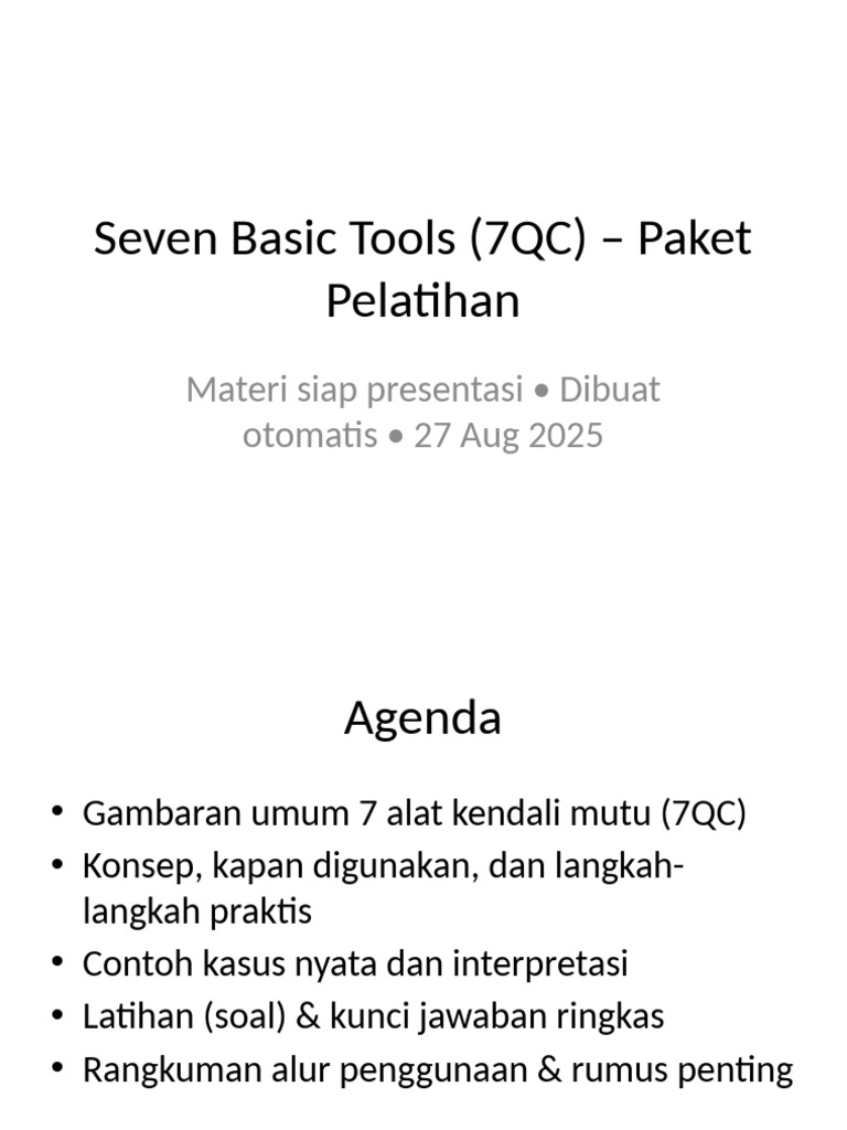 Seven Basic Tools Training | PDF